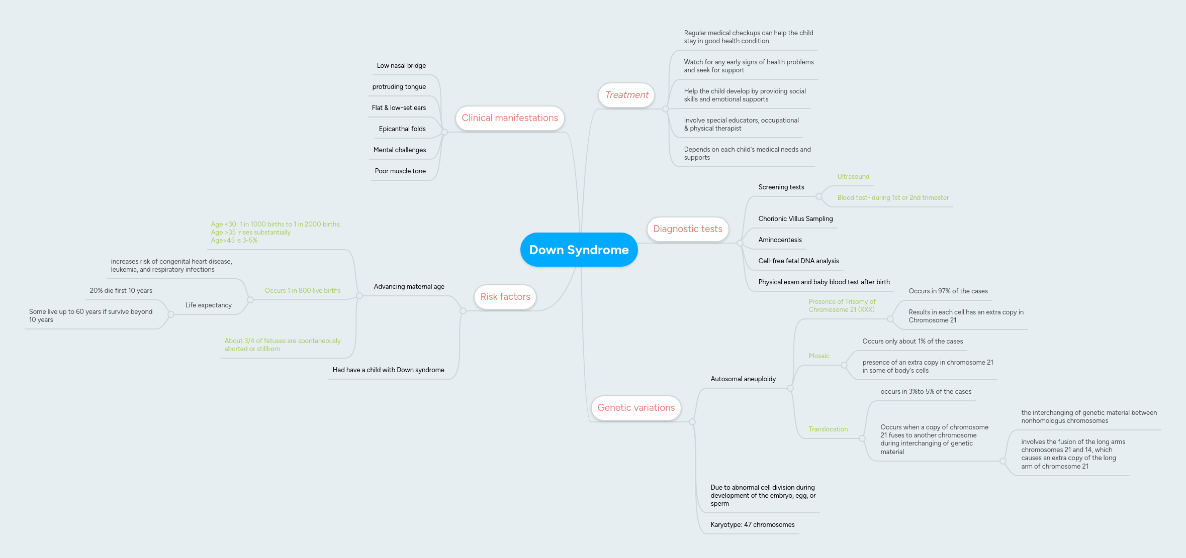 Down Syndrome | MindMeister Mind Map