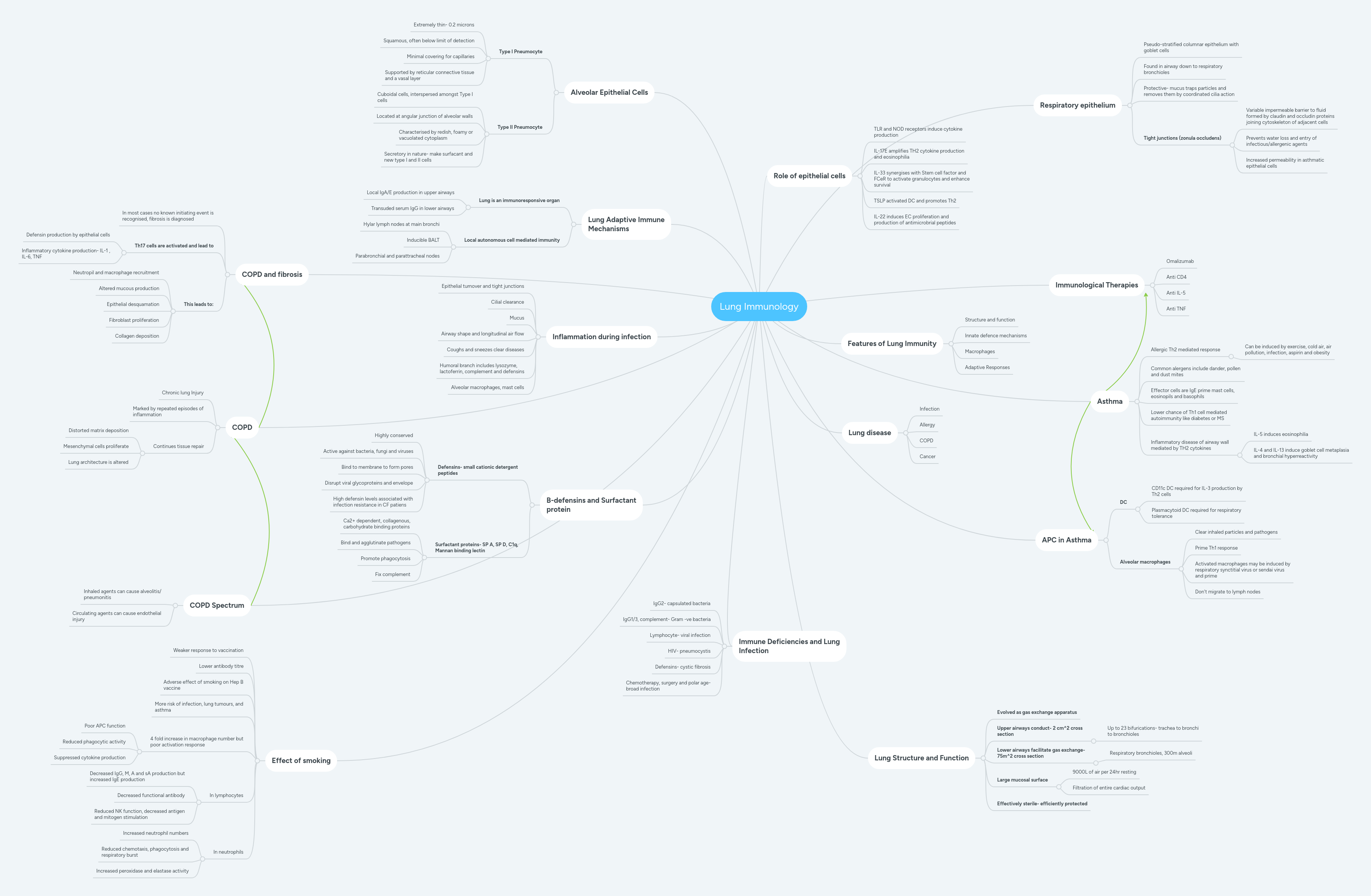 Lung Immunology | MindMeister Mind map