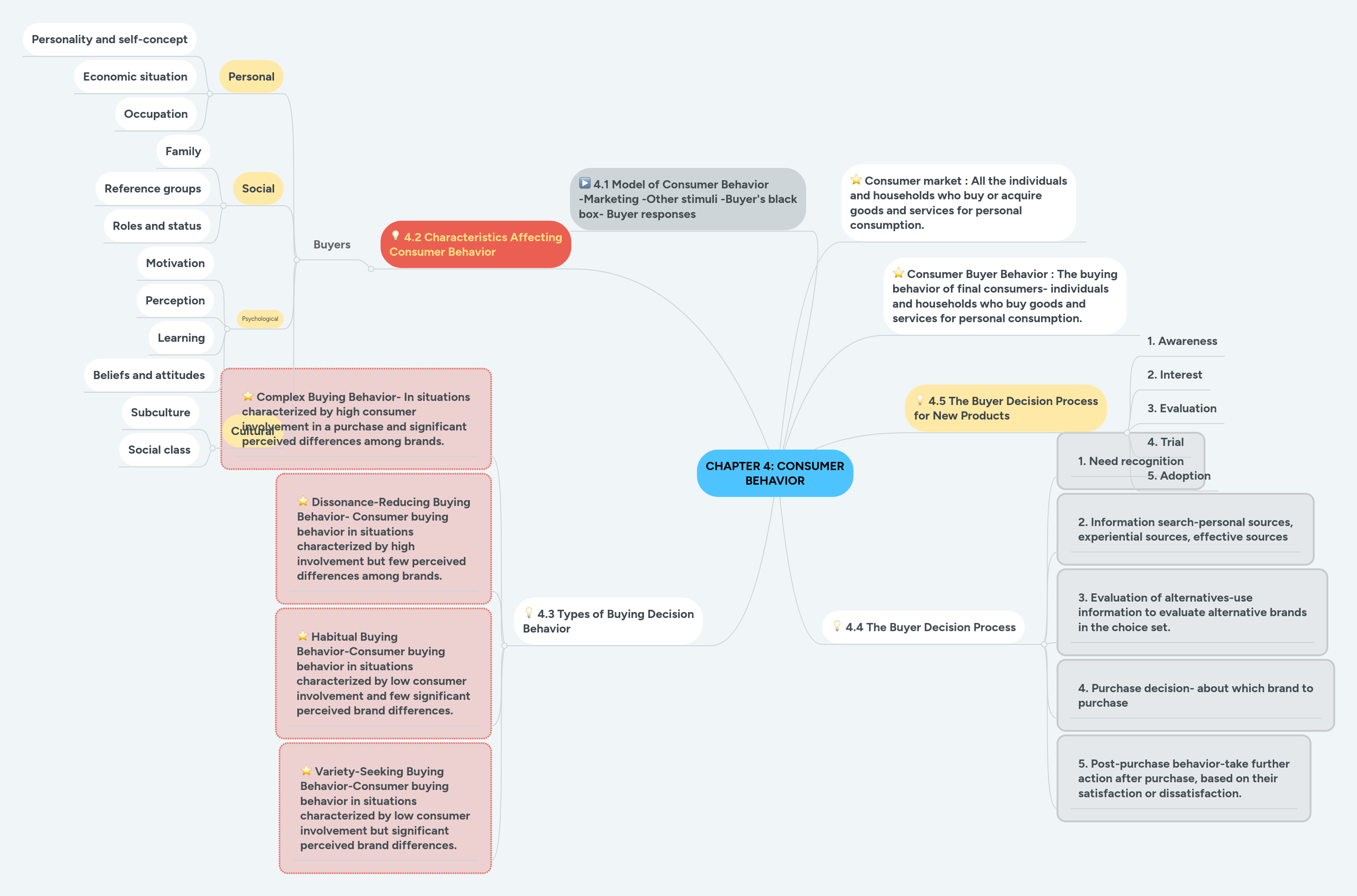 CHAPTER 4: CONSUMER BEHAVIOR | MindMeister Mind Map