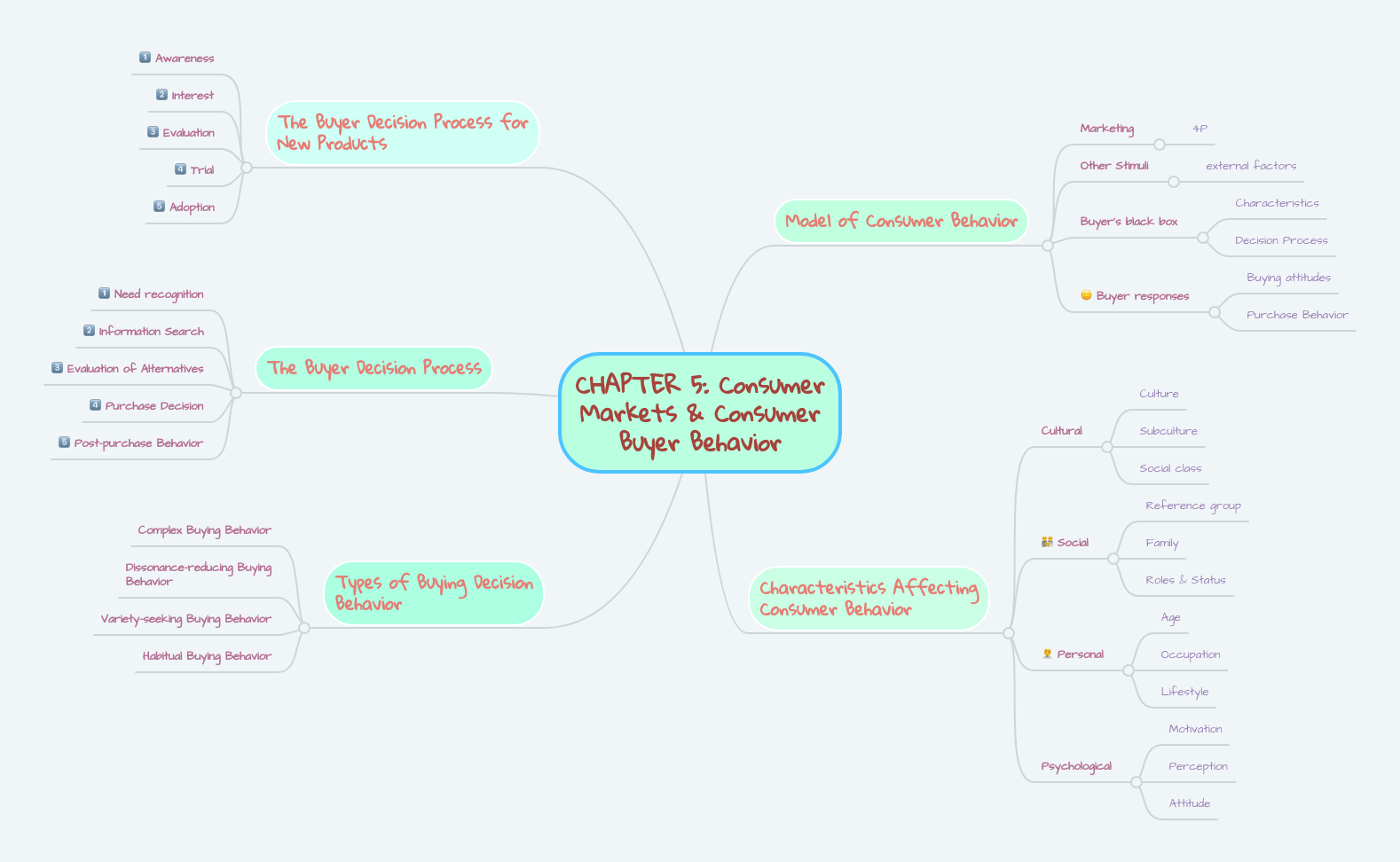 CHAPTER 5: Consumer Markets & Consumer Buyer Beha... | MindMeister Mind map