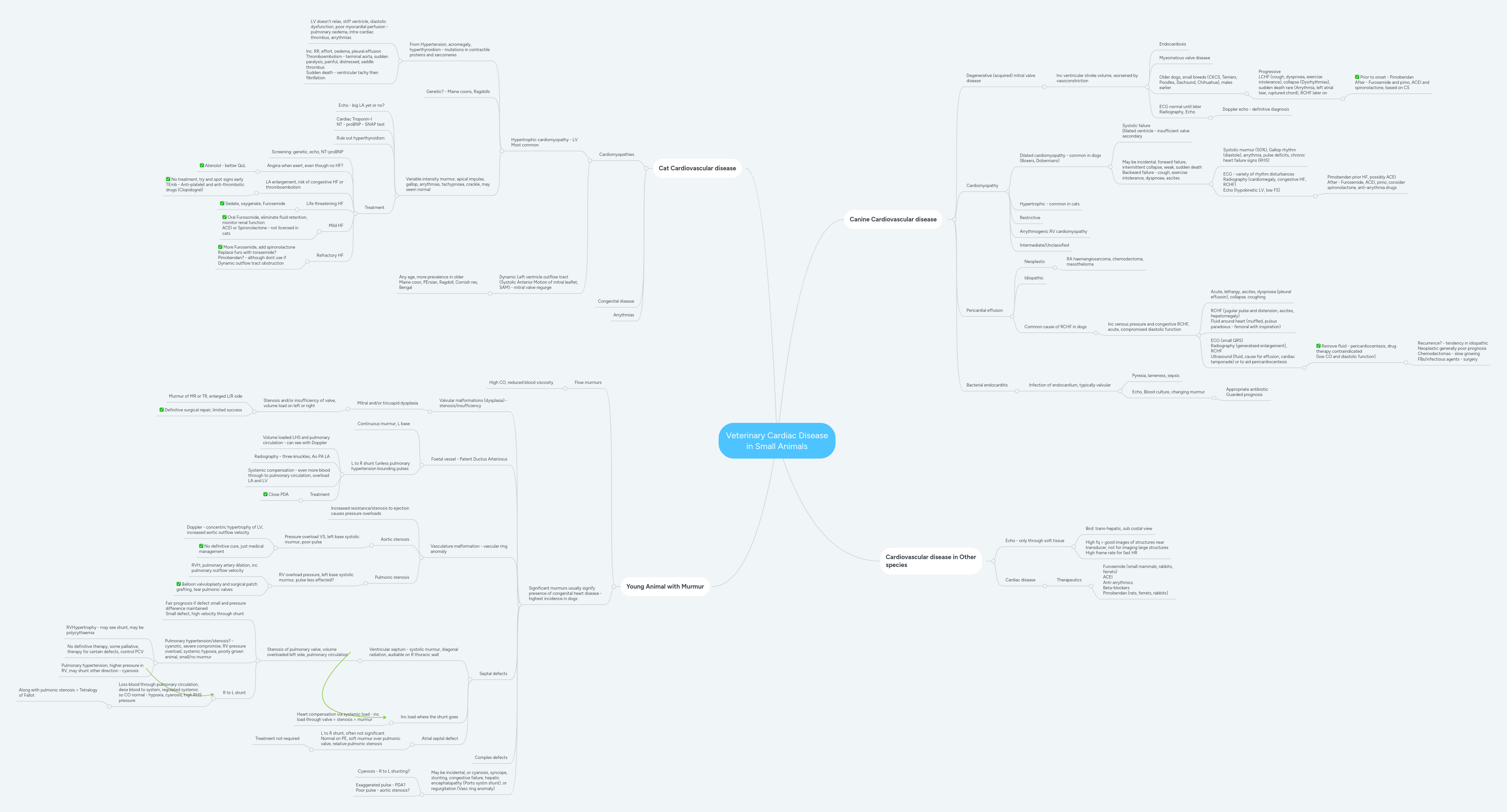 Veterinary Cardiac Disease in Small Animals | MindMeister Mind map