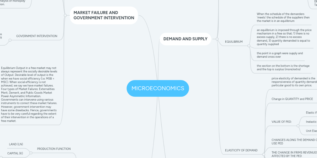 MICROECONOMICS | MindMeister Mind Map
