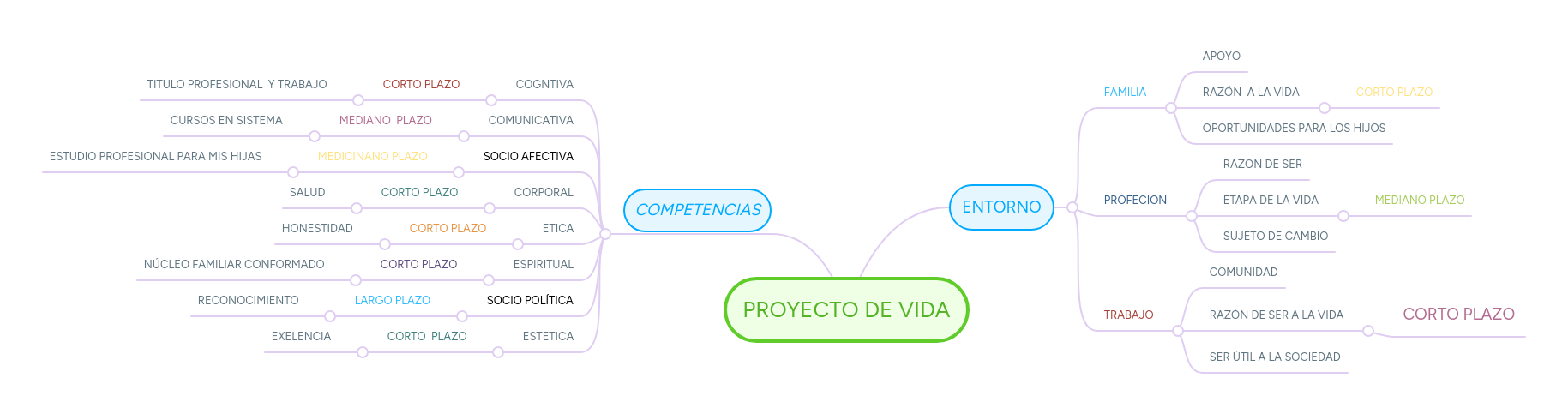 PROYECTO DE VIDA | MindMeister Mapa Mental