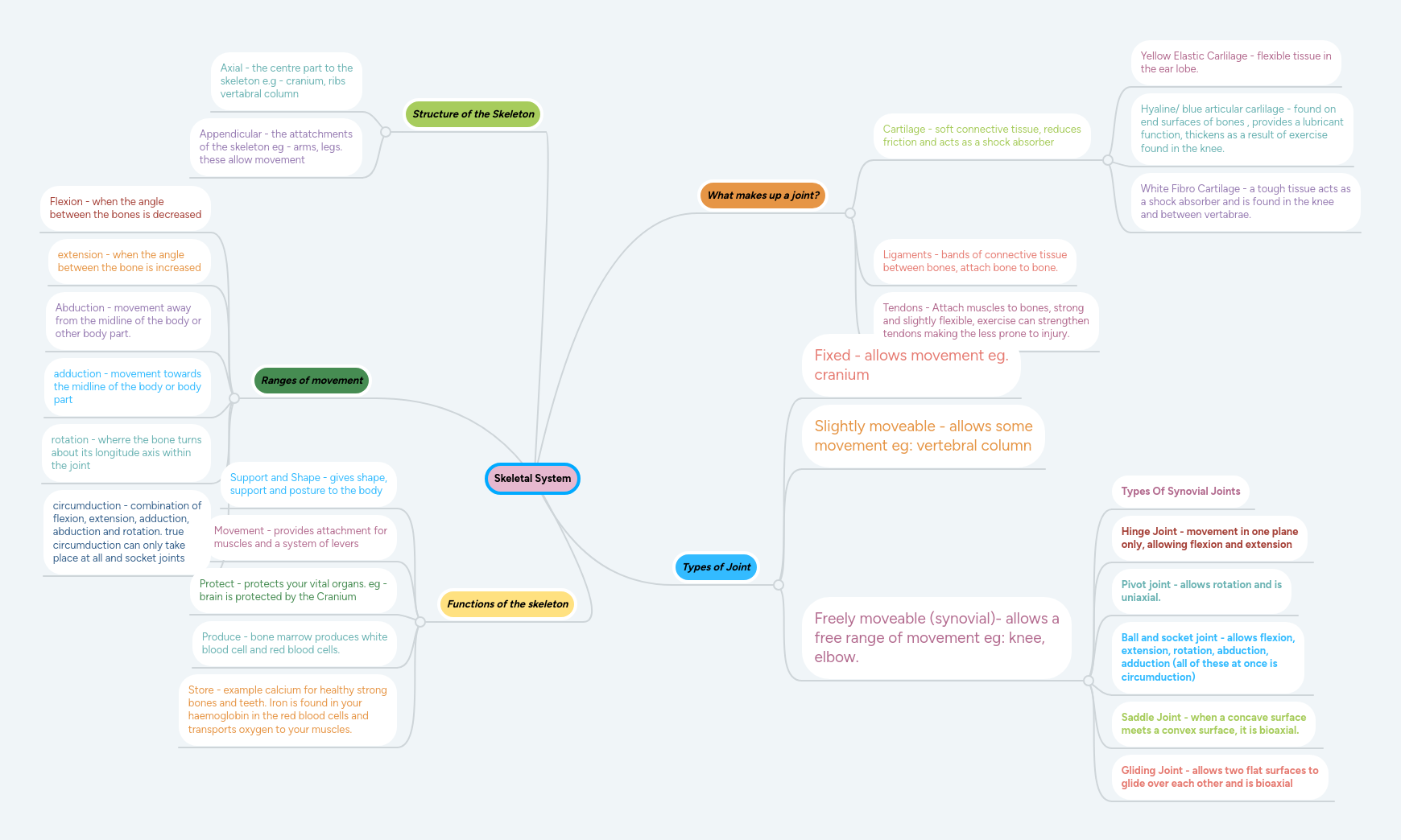 Skeletal System | MindMeister Mind map