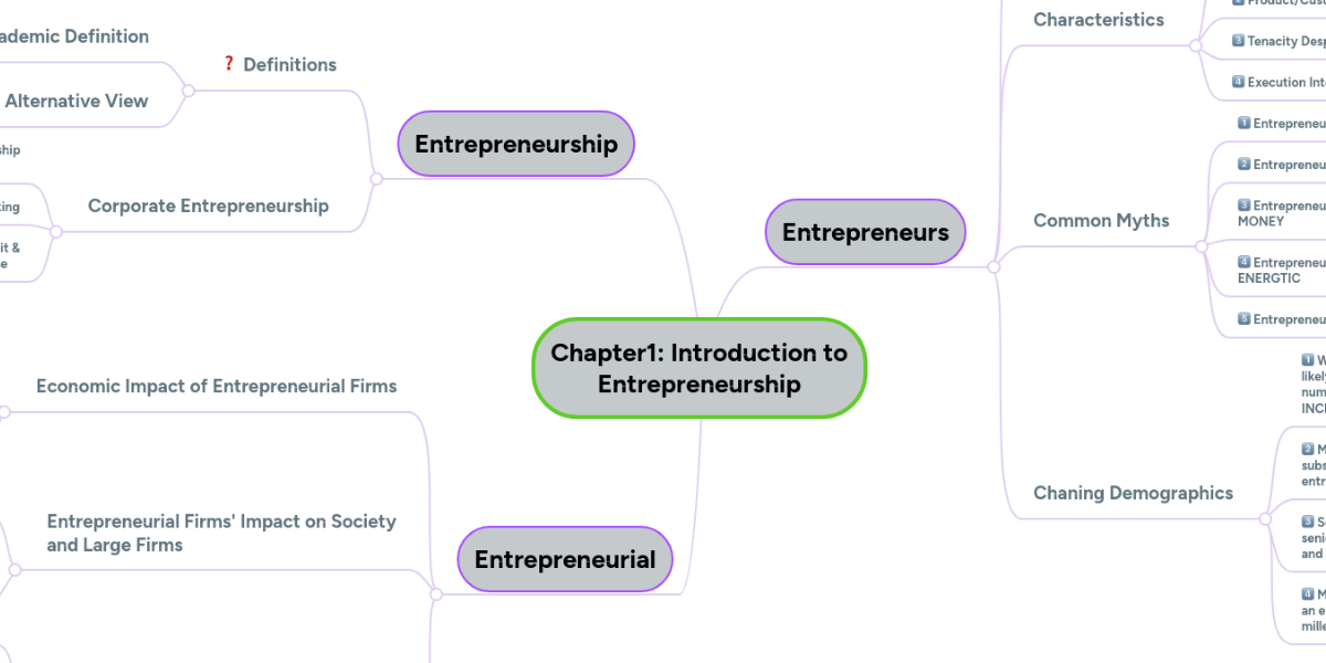 Chapter1: Introduction to Entrepreneurship | MindMeister Mind Map