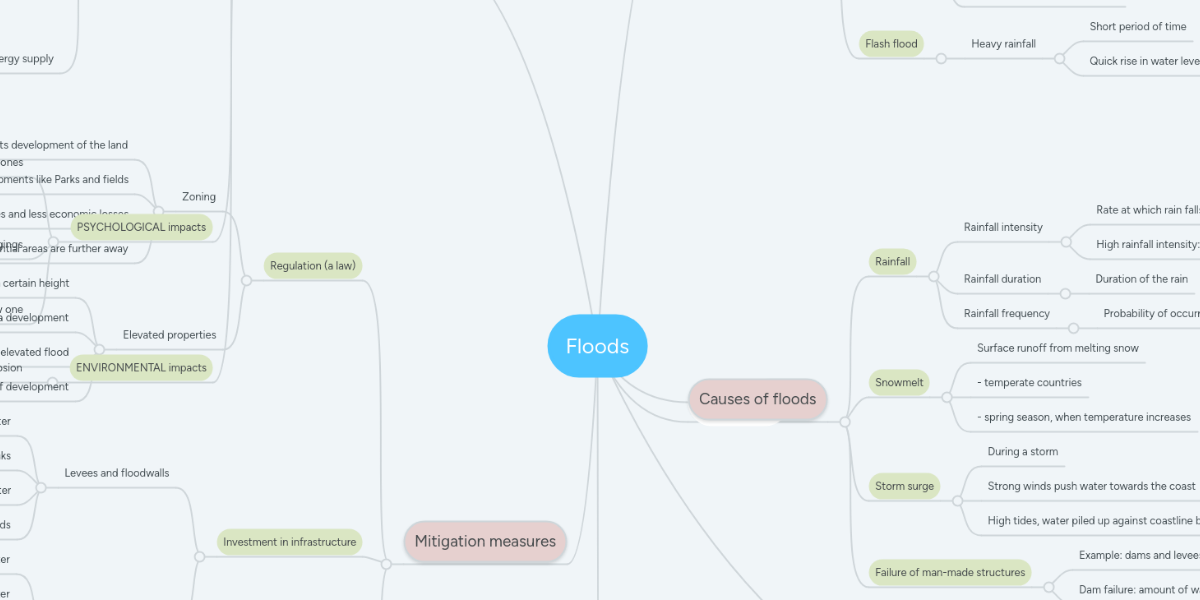 Floods Mindmeister Mind Map